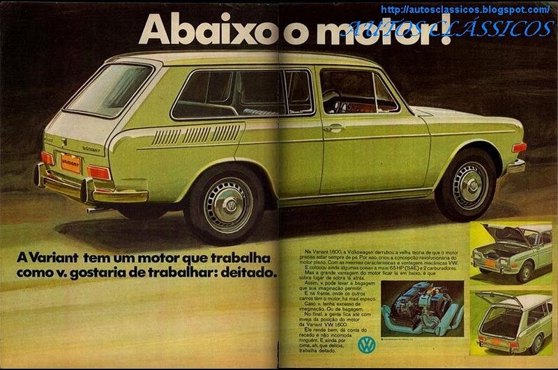 AUTOS CLÁSSICOS: LANÇAMENTO - VW VARIANT 1600