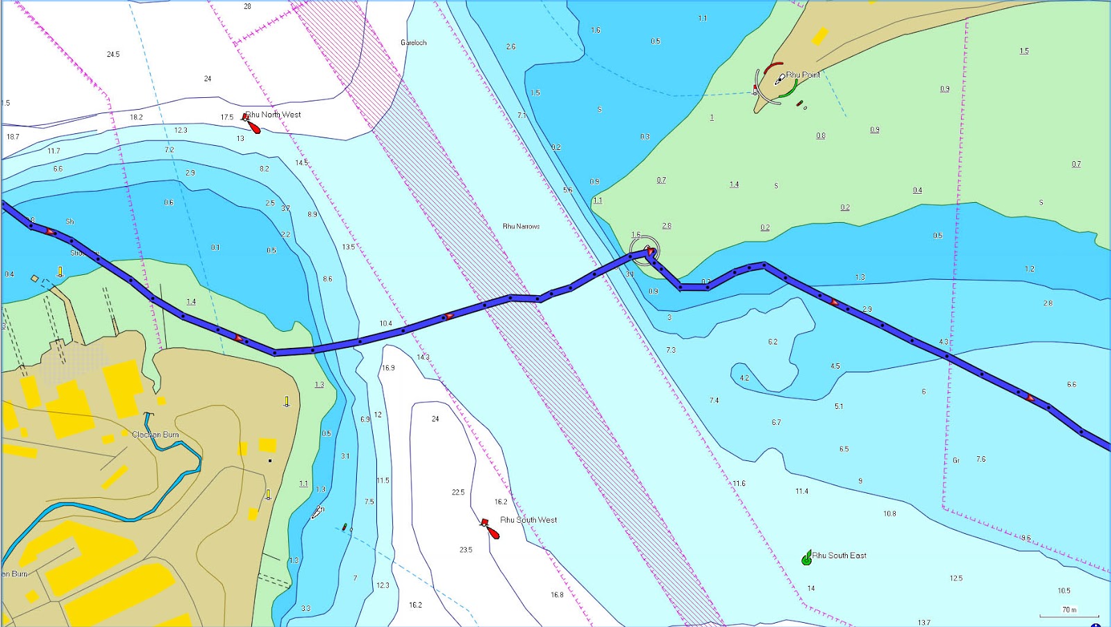 Sea kayaking with seakayakphoto.com: Ebb tide in the Rhu Narrows.