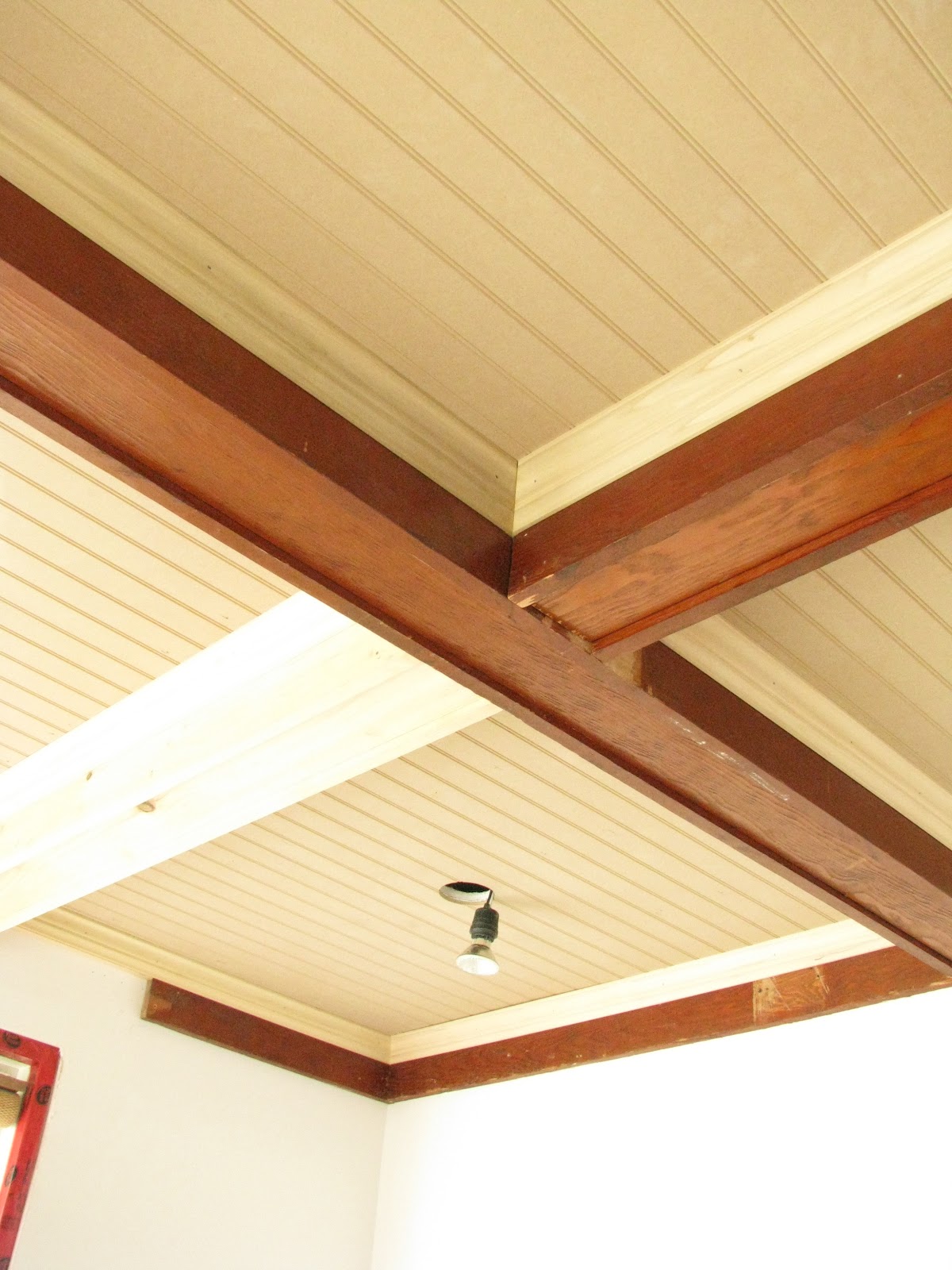 Serendipitous Home: Coffered beadboard ceiling