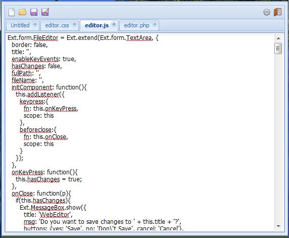 ExtJS: WebEditor - Web server based text editor ExtJS: WebEditor - Web server based text editor