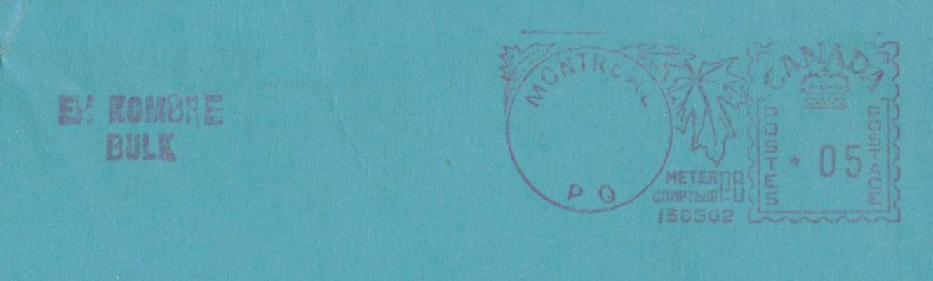 Postal History Corner: Bulk Mail : 1971 - 1999