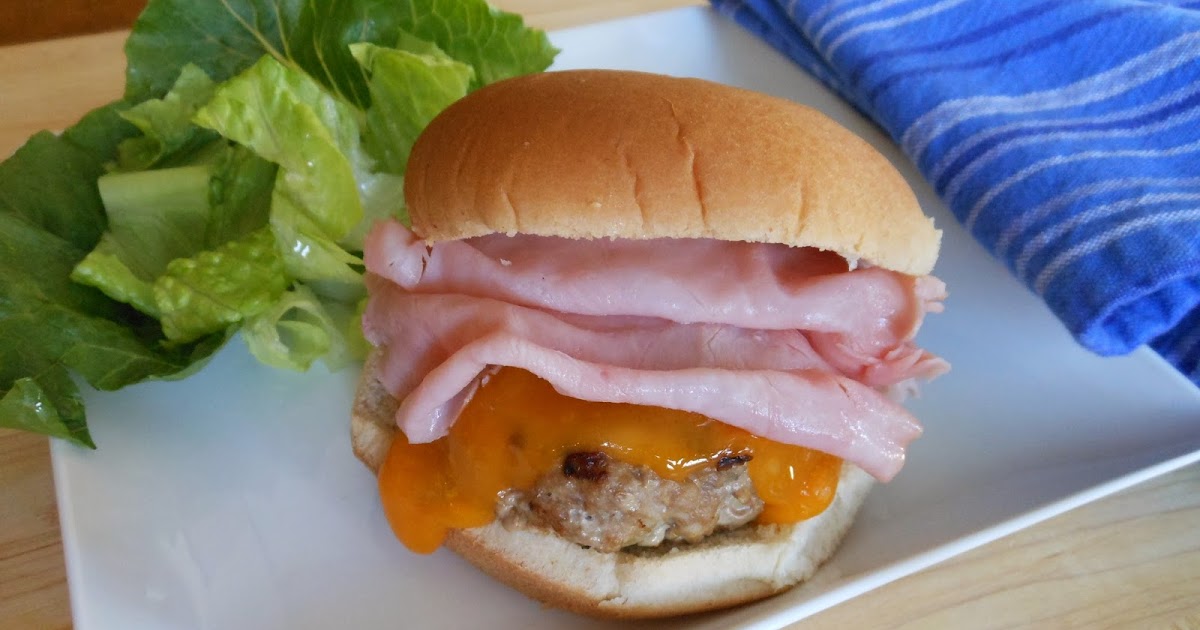 Turkey Burgers with Ham and Cheddar