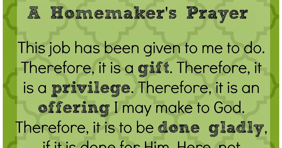 Purposeful Homemaking: Free Homemaking Printable