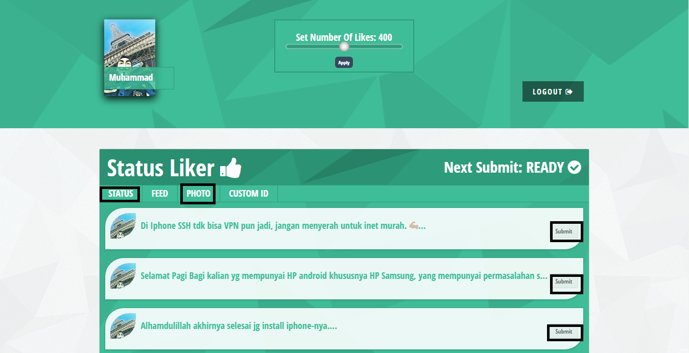 Cara Terbaik Menggunakan Web Auto Like for Facebook - TH3-R35ULT-TUTORIAL