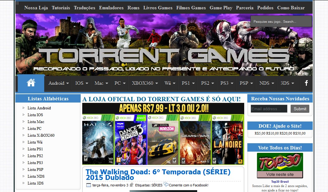 Template do Oficial Torrent Games para Blogger - Baixar Templates Novos ...