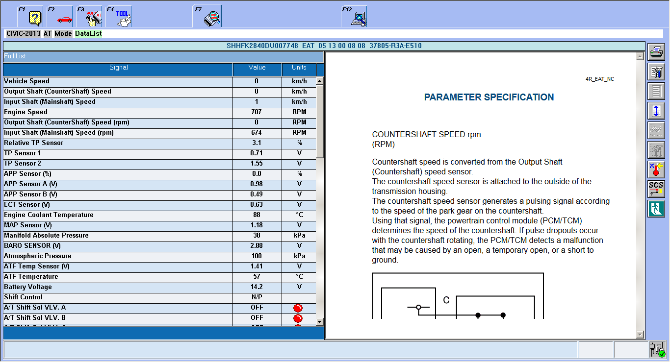 New Honda Civic Hatchback Mk9 2013: HDS - AT - Data List