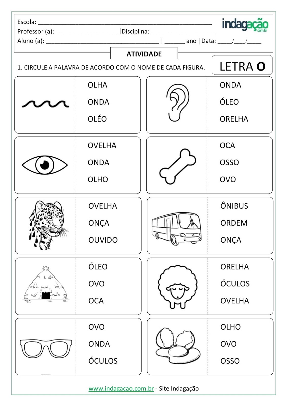 Sequência Alfabética para ditado da Letra O; imprimir atividade - INDAGAÇÃO Sequência Alfabética para ditado da Letra O; imprimir atividade - INDAGAÇÃO