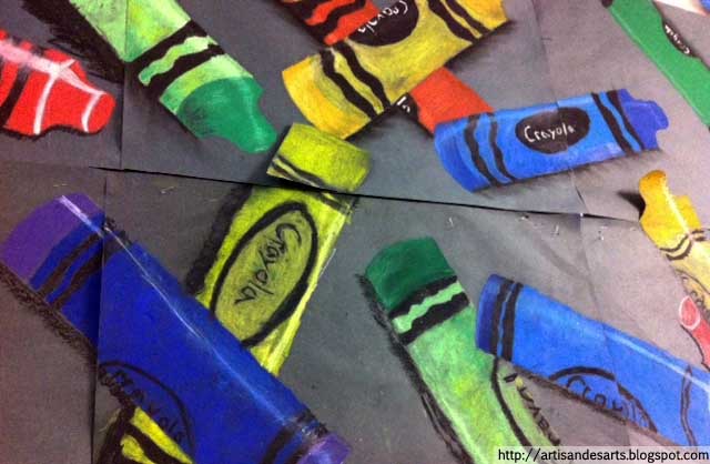 artisan des arts: Collaborative crayon art - grade 5/6