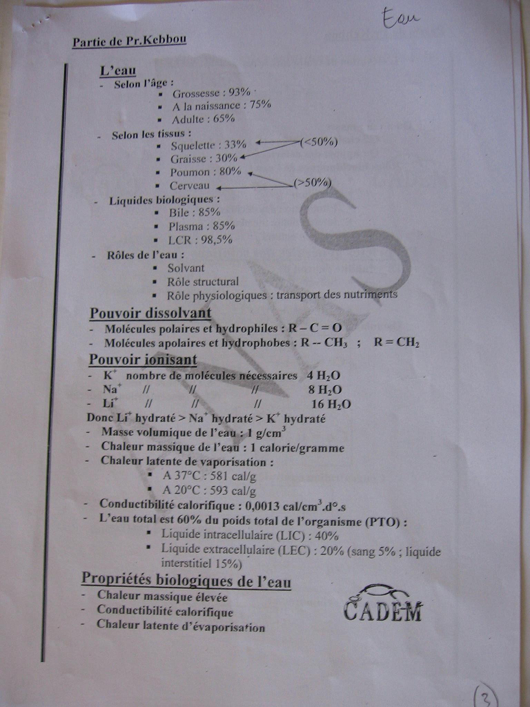 Les Cours De La Médecine: Résumé Biophysique I