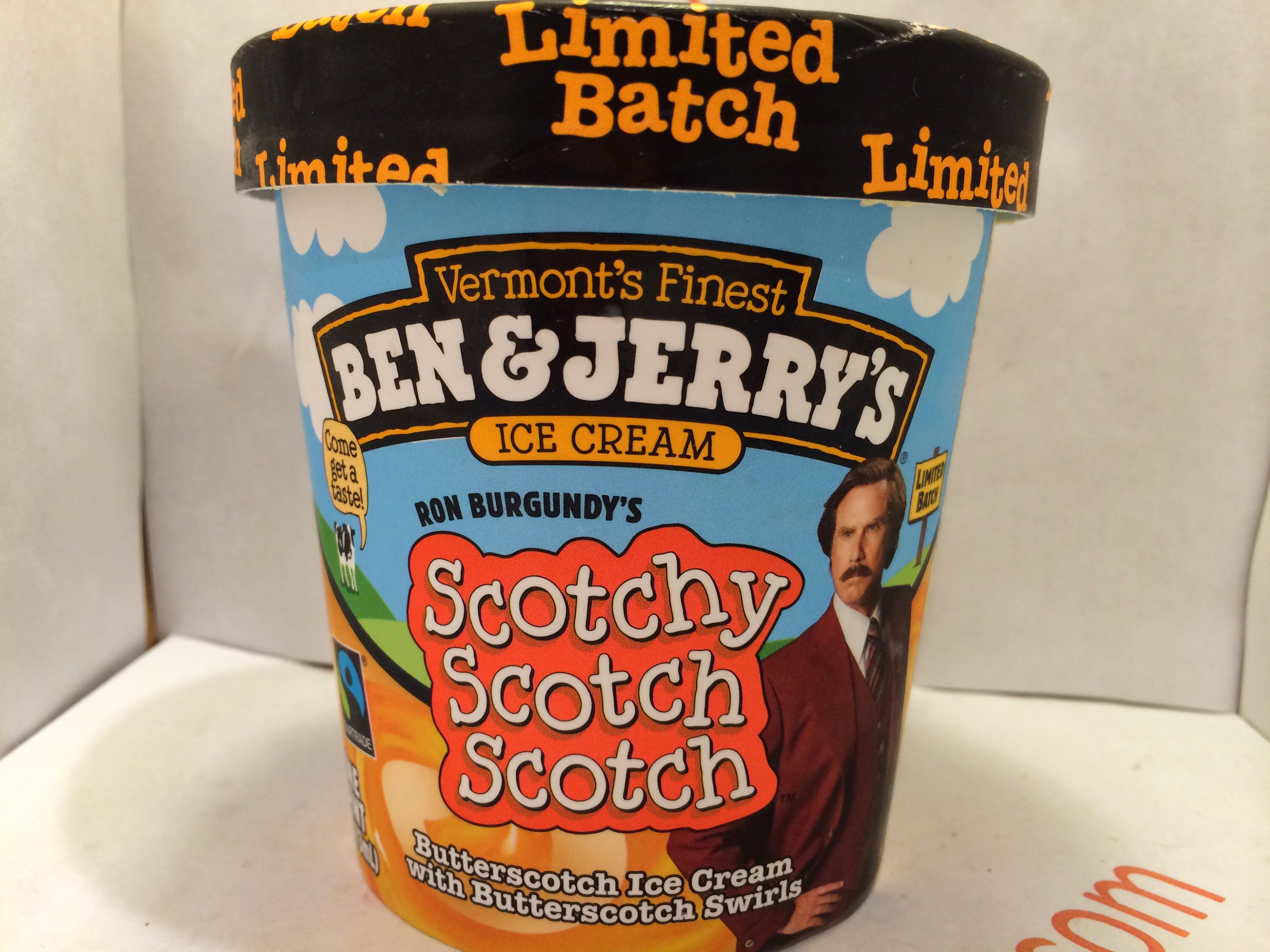 Crazy Food Dude: Review: Ben & Jerry's Ron Burgundy's Scotchy Scotch ...