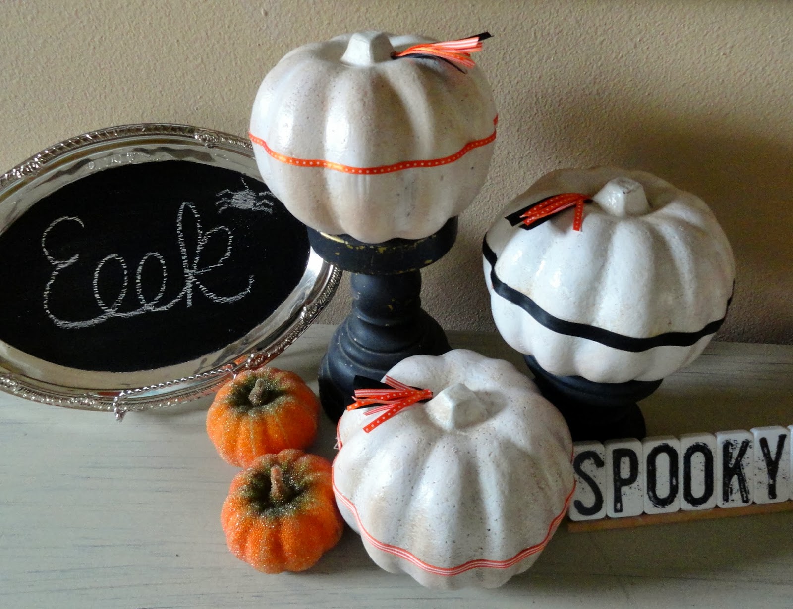 Dressing up Dollar Store pumpkins