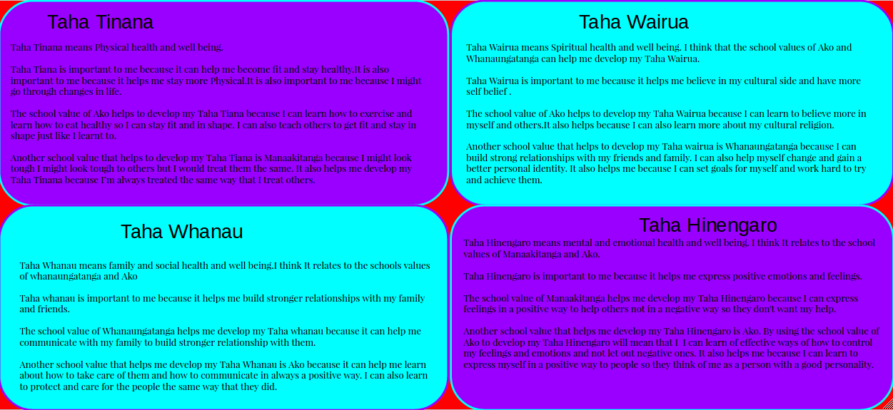 Bruce @ Tamaki Primary School: Learning about Te Whare Tapa Wha