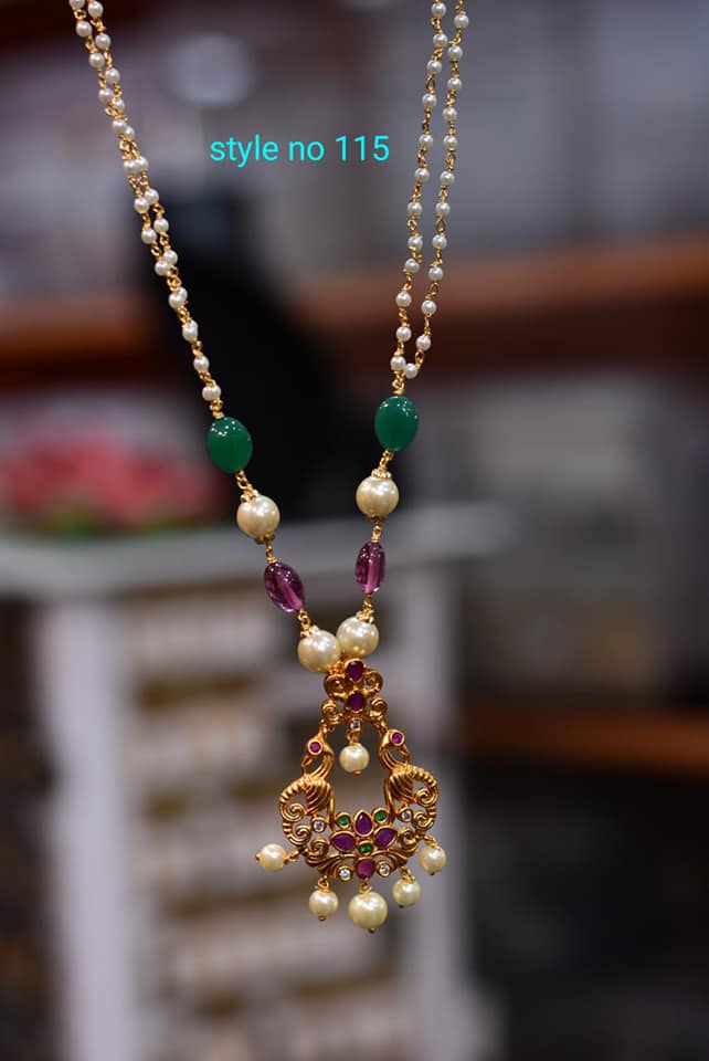 Buy Latest Model Pearl Mala Set With Pendants