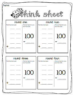 Classroom Freebies Too: Math Center For 100th Day of School