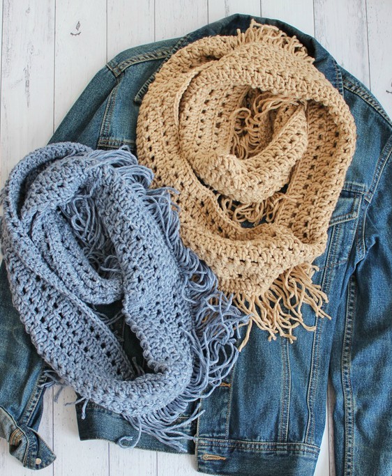 Laura Fringe Infinity Scarf - Threadbare Creations