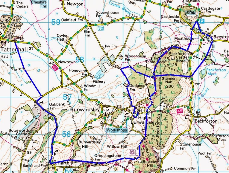 H T Fell Walking Club: A Walk from Burwardsley 2014