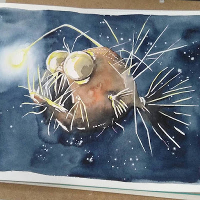 Pez Linterna Cornudo