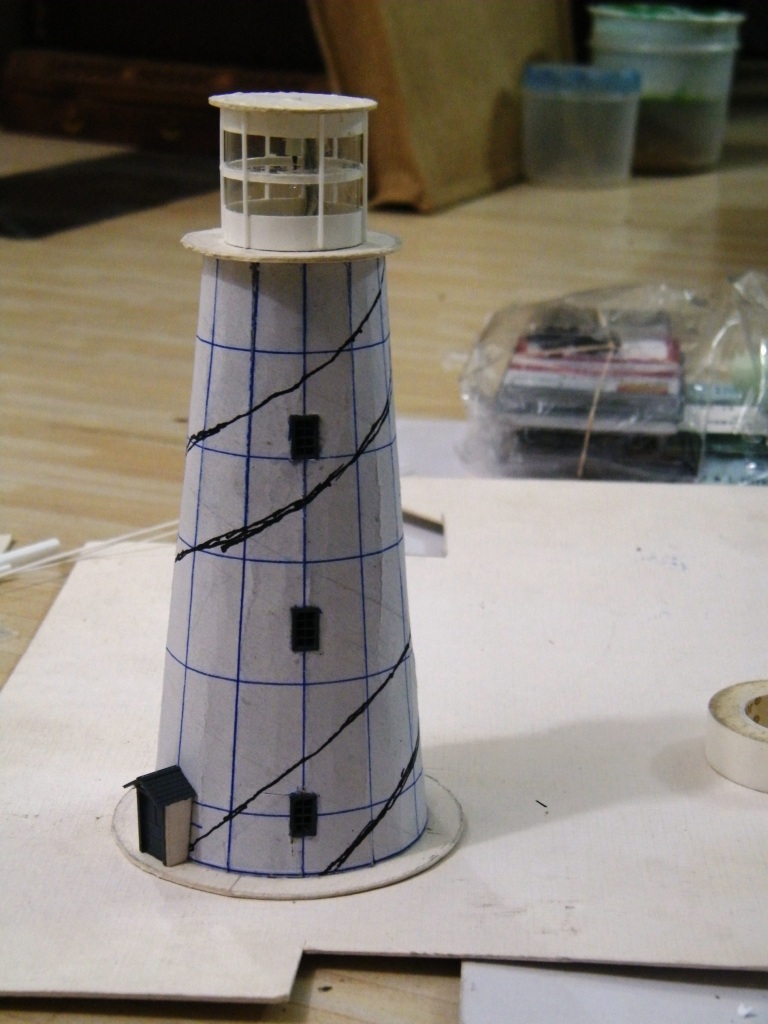 Wrightsville Port: N-Scale Waterfront Layout: Scratchbuilding: Lighthouse