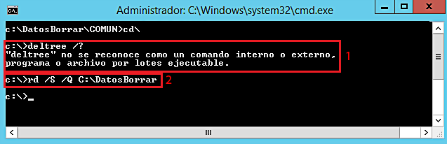 Pantallazos.es: Windows CMD: Eliminar archivos, carpetas y árboles de ...