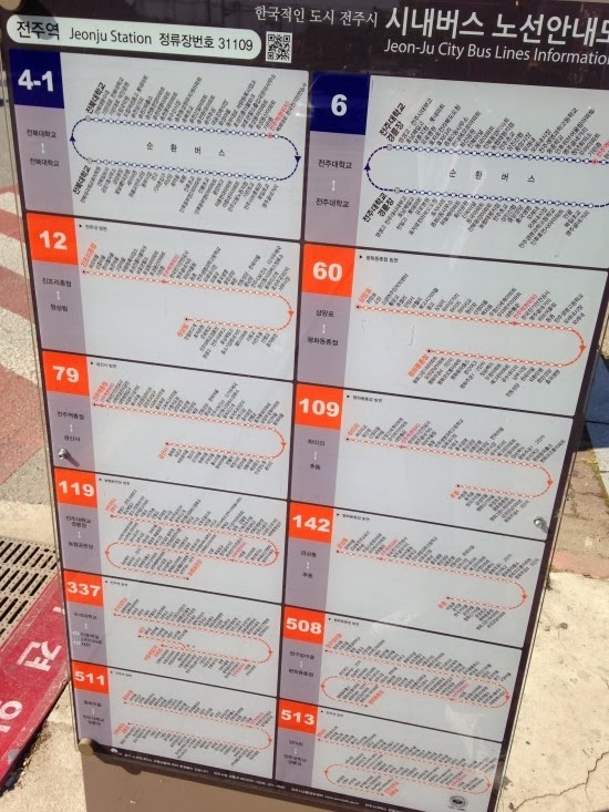 : The Korean bus route information signs