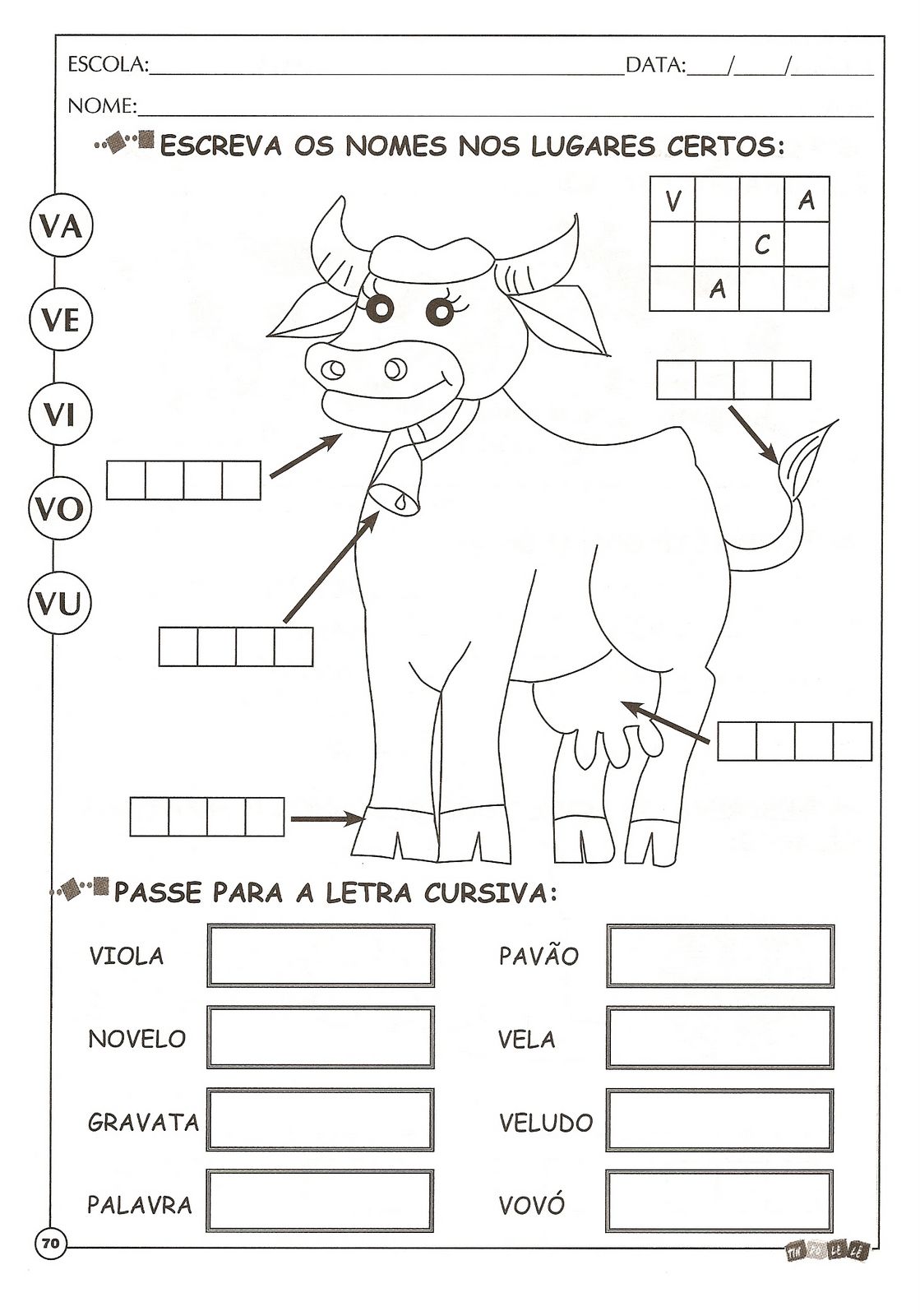 Paraíso da Alfabetização: Atividades de alfabetização com a letra V