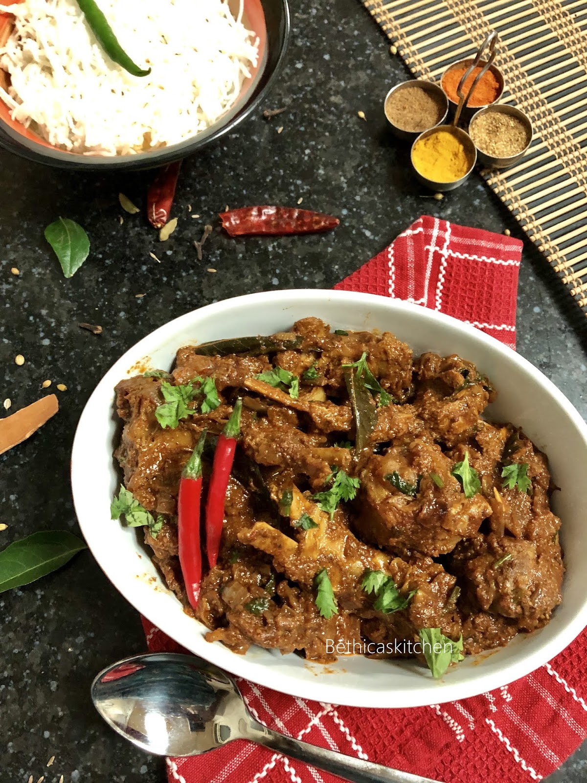 Bethica's Kitchen Flavours: Chettinad Mutton Chukka