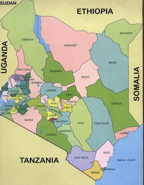 Kenya - Peta geografis Kenya - Geografia Total™