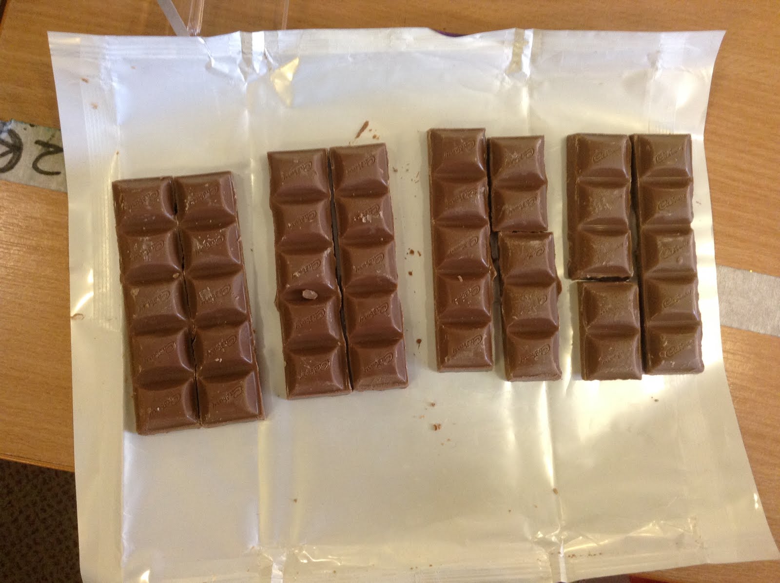 Welcome to the Year 4 Blog - Home of Oak and Willow: Chocolate Fractions!