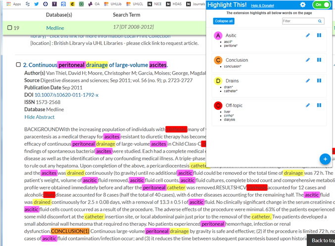 Clinical Librarian Blog: Multiple highlighting using Chrome extensions