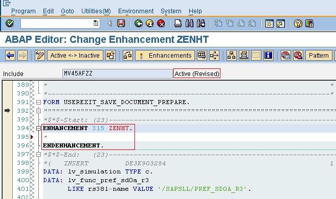 SAP ABAP 4 Tutorial: User Exit - Implicit Enhancement