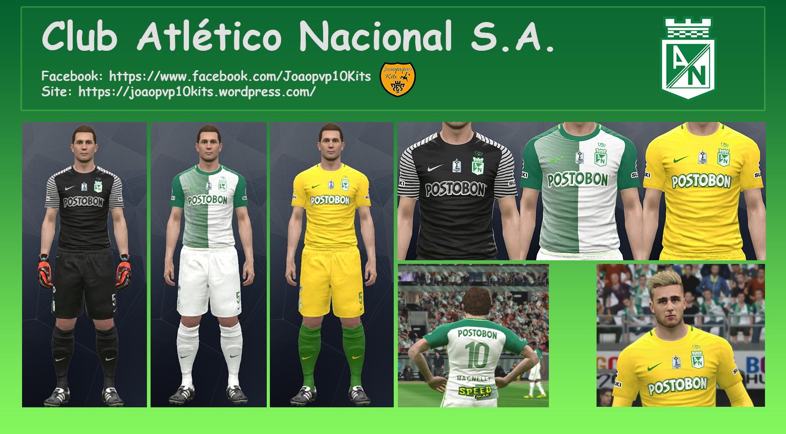 PES 2017: Uniforme do Atlético Nacional 2017 ~ BRPES 11 - O MELHOR ...