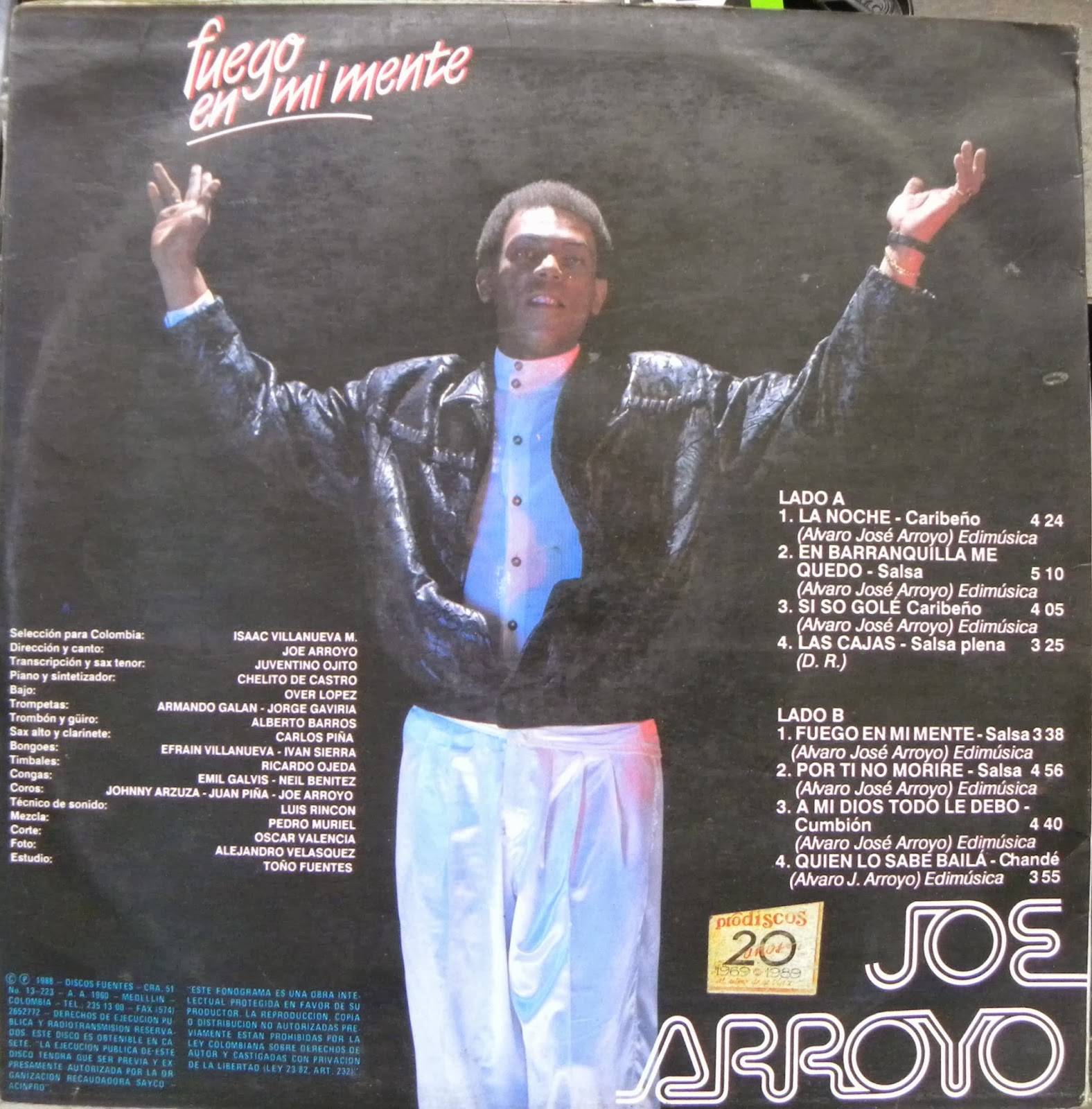 MELODIAS DE COLOMBIA: JOE ARROYO - FUEGO EN MI MENTE (1988)