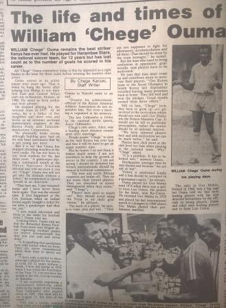 Kenya Football Archives: The Life and Times of William "Chege" Ouma