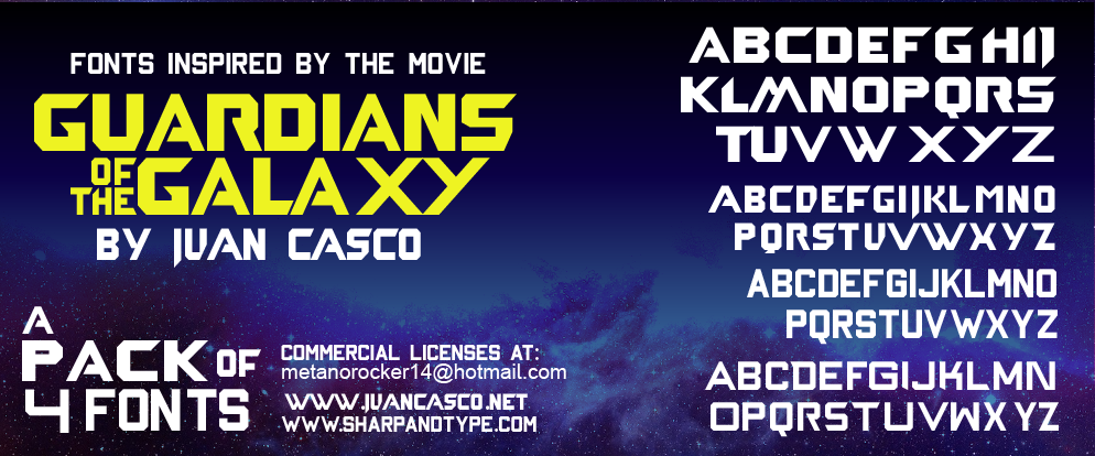 Guardians of the Galaxy Fonts - Juan Casco Fonts