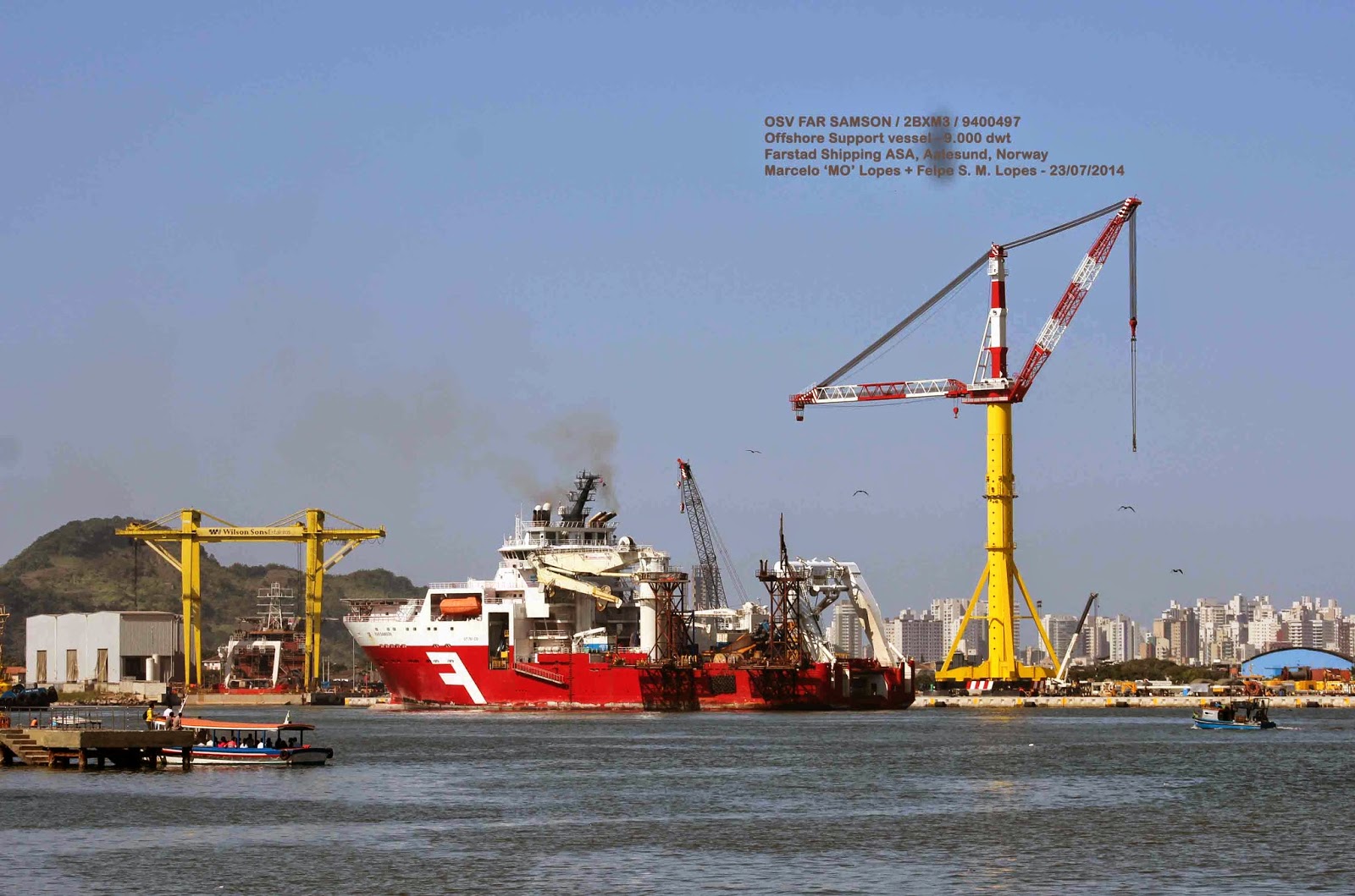 Santos Shiplovers: OSV Far Samson / 2BXM3 - Primeira escala no porto ...