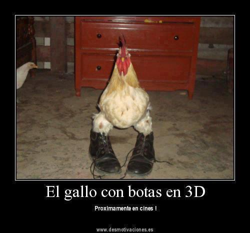 Imagen Comica : El Gallo con Botas - 3D