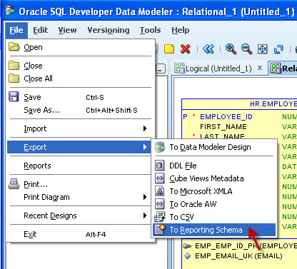 Setting up the Data Modeler Reporting Schema | Oracle Tools Girl