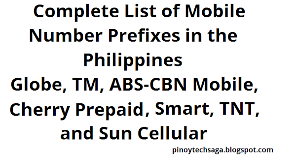 Complete List of Mobile Number Prefixes in the Philippines 2020 | PinoyTechSaga
