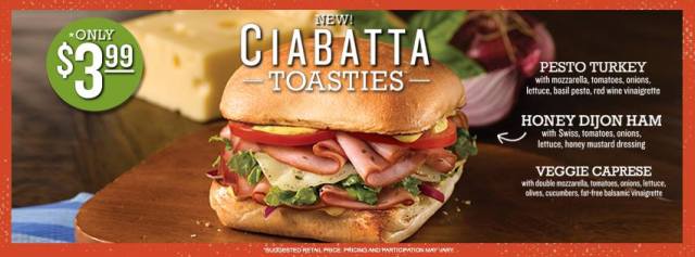 Quiznos Launches New Ciabatta Toasties
