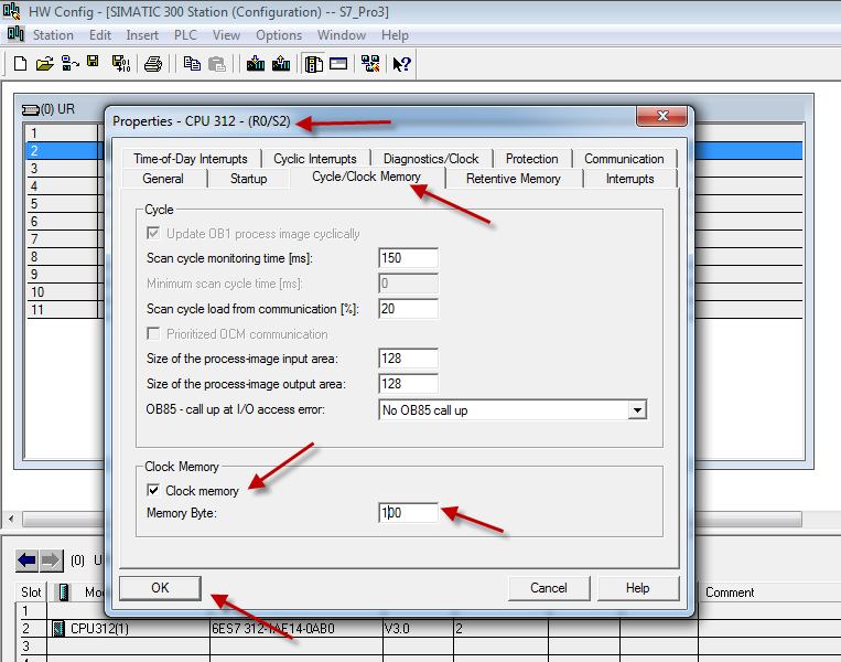 Clock memory in S7-300