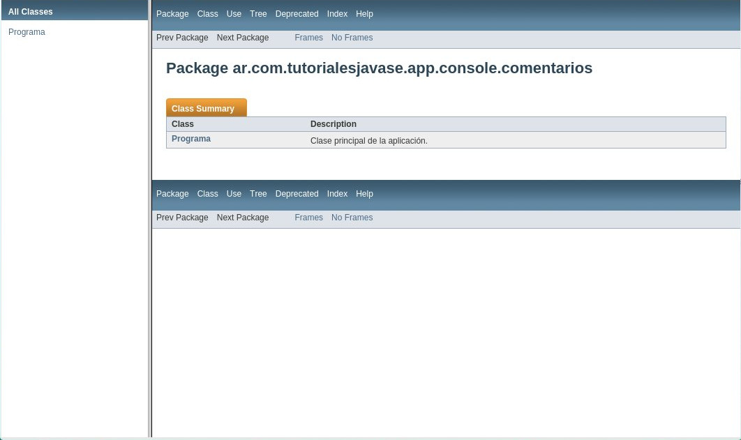 Tutoriales Java SE: Tutorial 05 - Comentarios en el código fuente