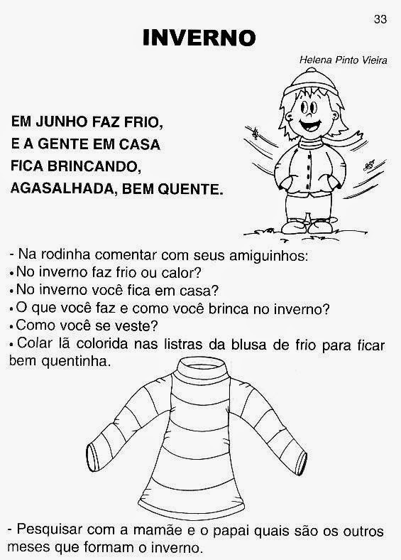 Cantinho do Saber ♥ : Atividade de inverno (3 a 4 anos)
