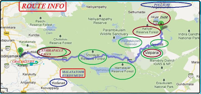 Valparai Tourism Map