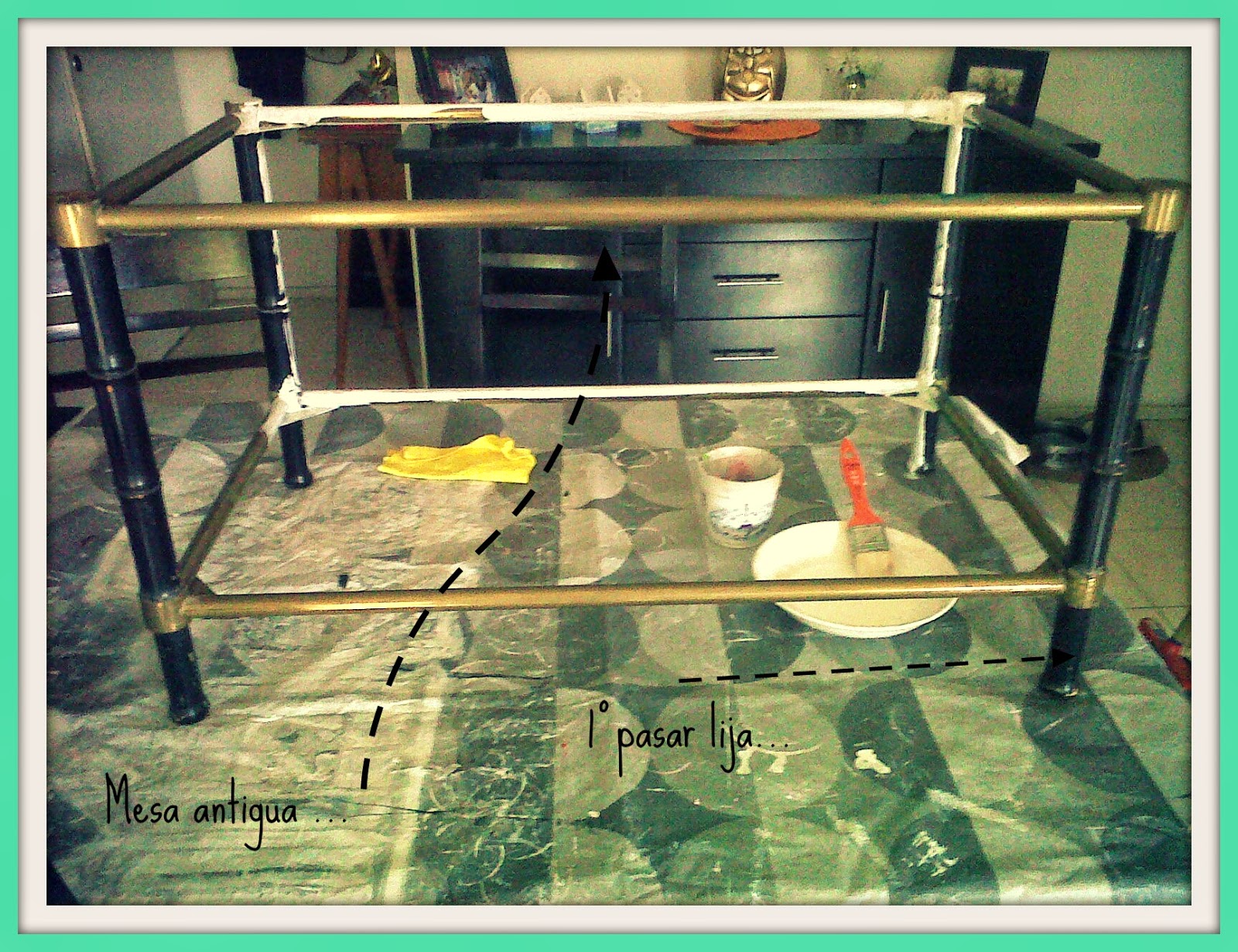 Quiero algo bonito!: En 4 pasos, cambia tu mesa! Tutorial!!