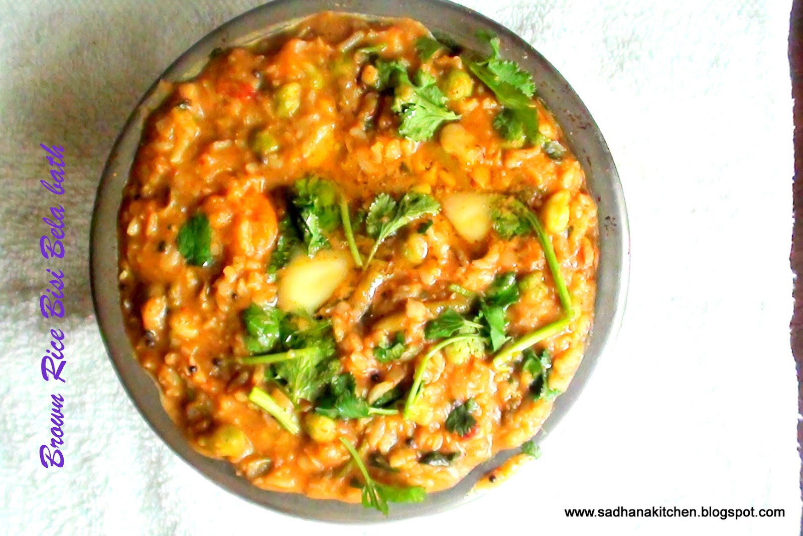 Madappalli - Temple's Kitchen: 463: Brown Rice Bisi BeLe Bath- Version 2
