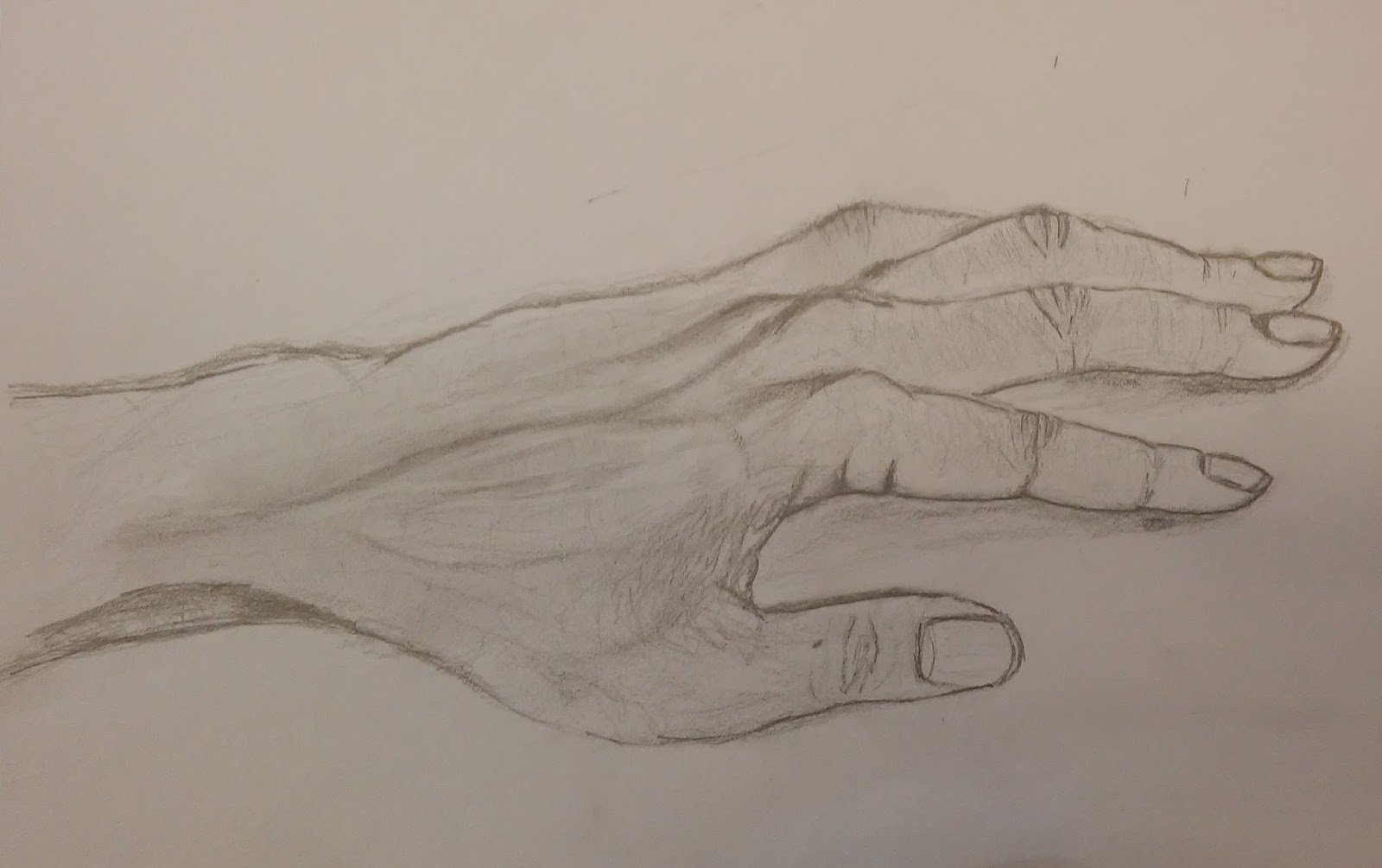 Soft pencil drawing - own hand / Měkká kresba tužkou - vlastní ruka
