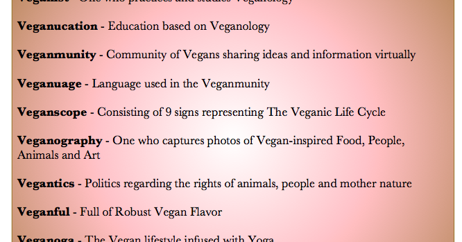 Vegan Vocabulary Common Terms