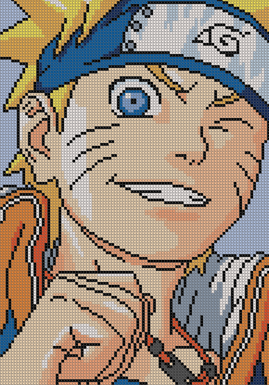 Anime/Cartoons Cross Stitch: Naruto Uzumaki (うずまきナルト)