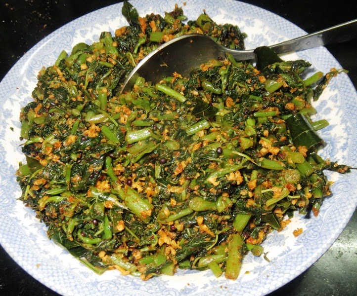 ಅಡಿಗೆ - Adige: Harive Palya (Amaranth leaves dry curry)