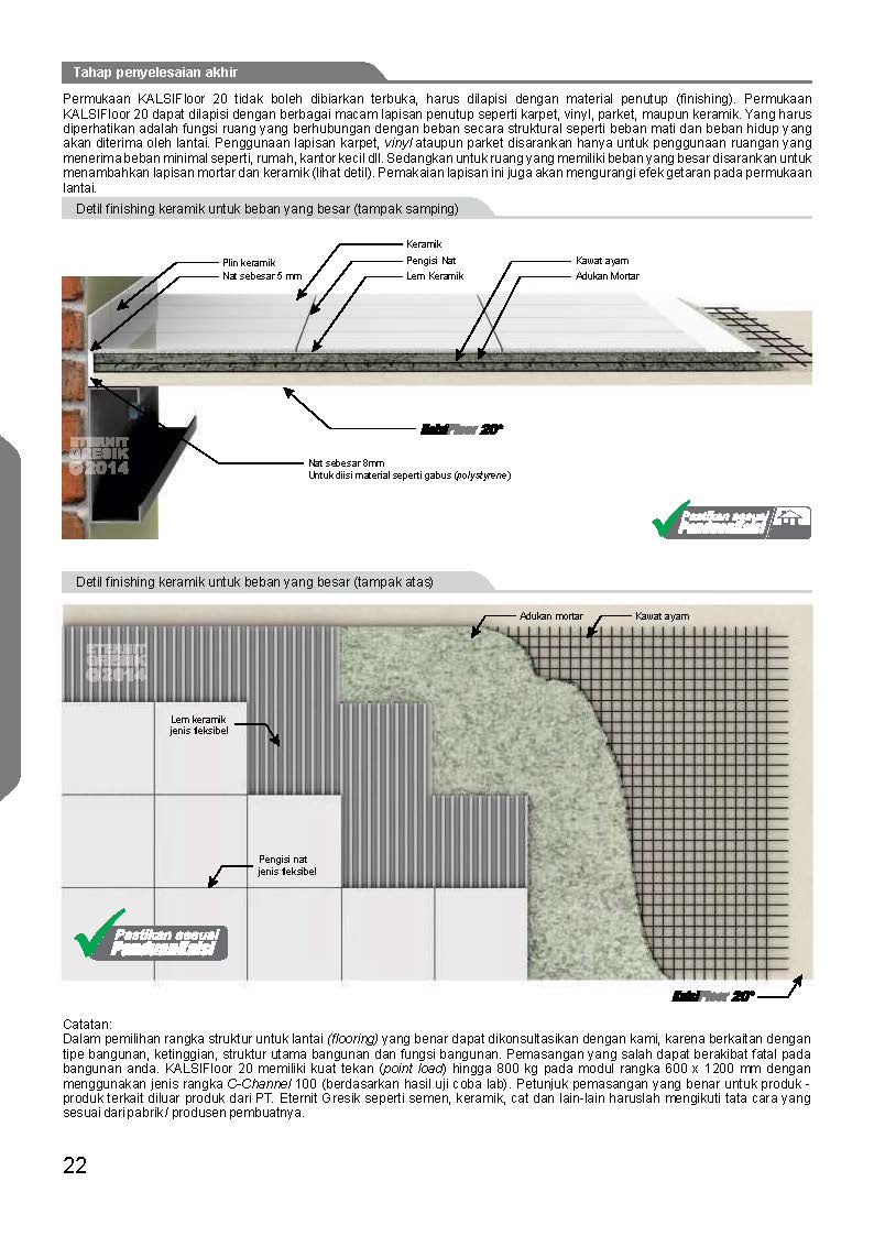 Brosur dan spesifikasi Kalsifloor 20